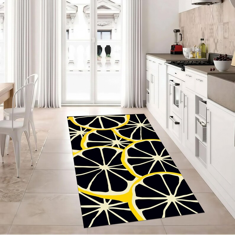 Lemon Slice Kitchen Rug: Non-slip Washable Home Decor - Etsy