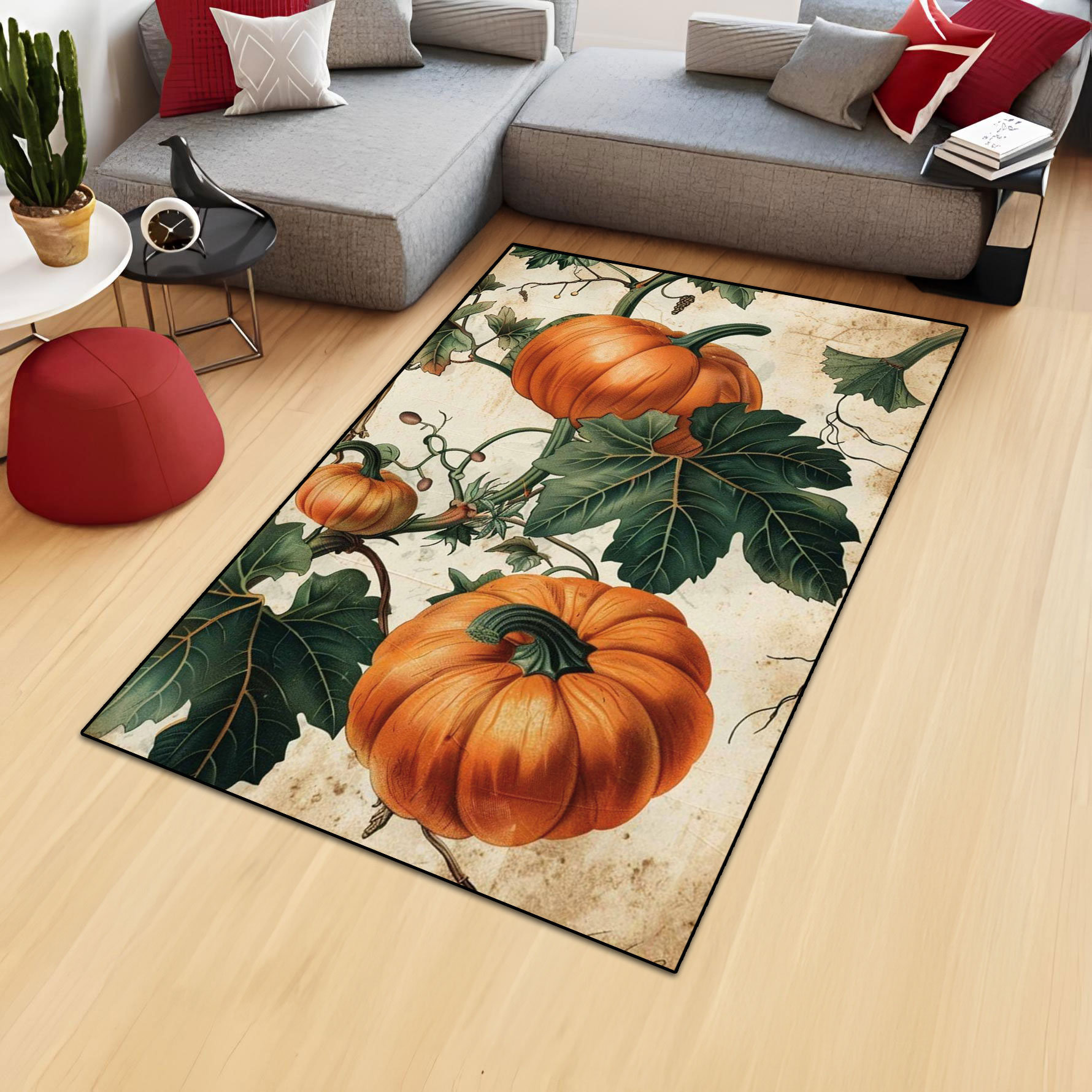 Pumpkin Rug, Pumpkin Area Rug,halloween Modern Rug,autumn Design Rug ...