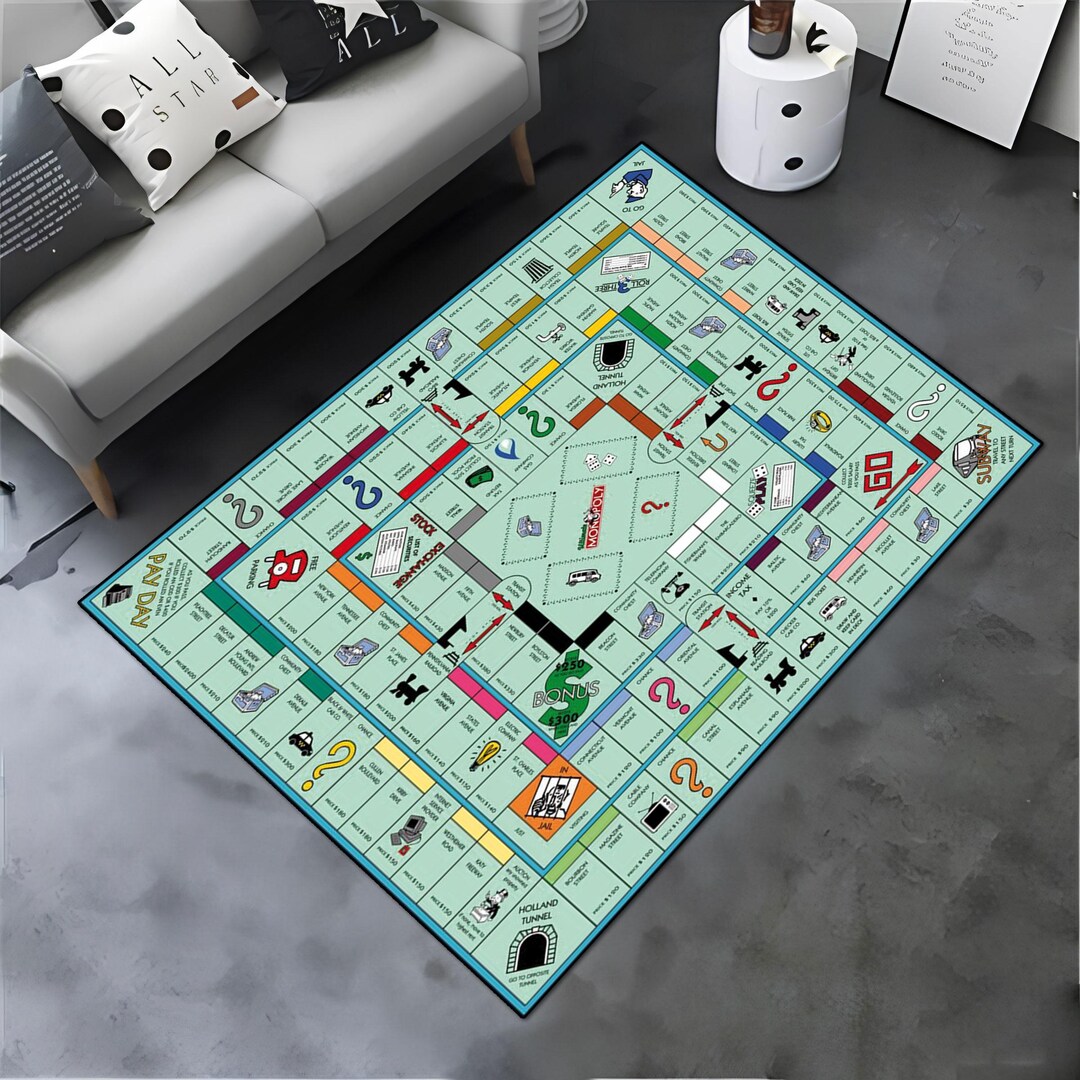 Monopoly Rug, Entertainment Rug,board Game Rug,gaming Rug,kids Playing ...