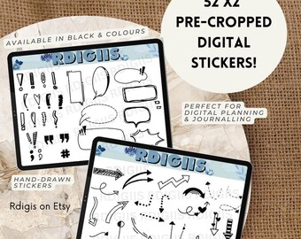 100+ Arrows & Speech Bubbles Daily Digital Planner Stickers - Goodnotes ...