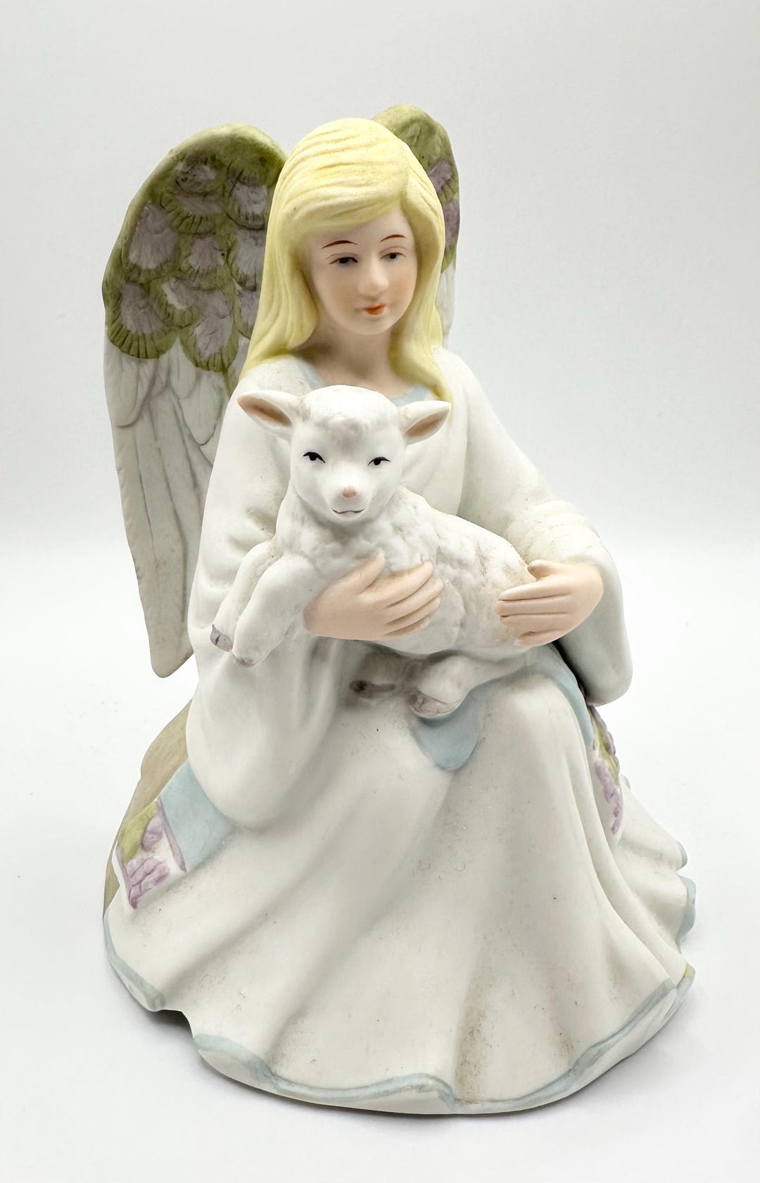 Vintage Enesco Angel With Lamb - Etsy