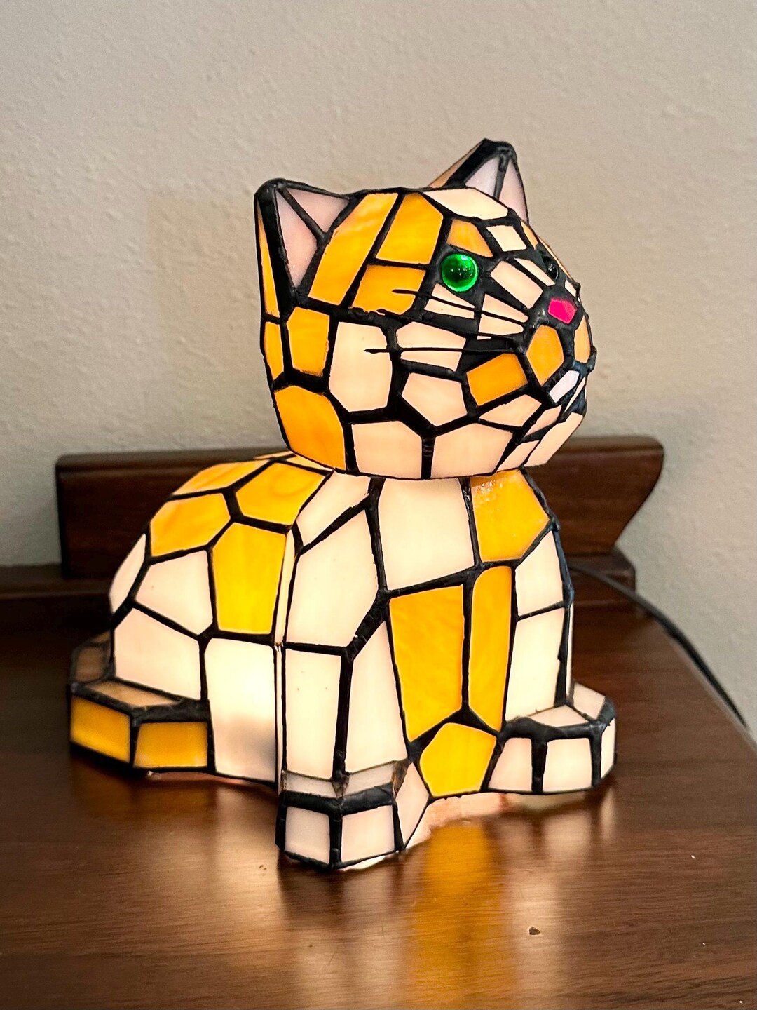 Cat Bobble Head Tiffany Style Lamp - Etsy
