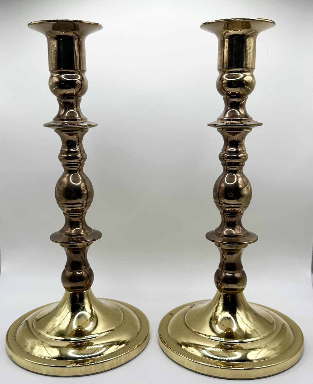 Pair of Brass Baldwin Tall Candlesticks 9" - Etsy