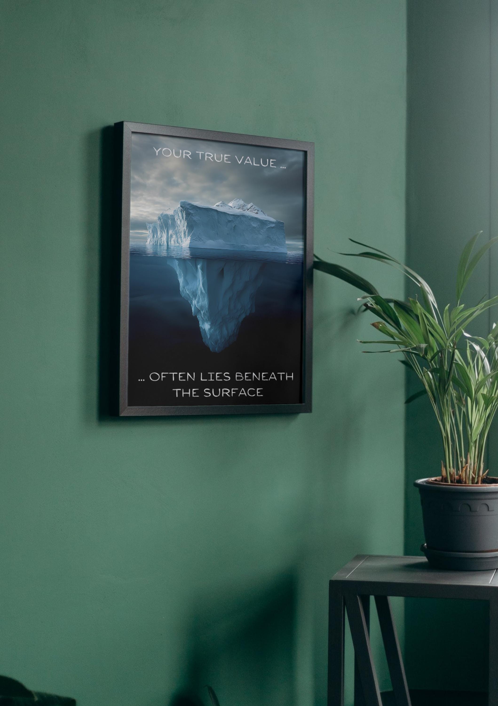 Iceberg Motivational Poster, Mental Health Poster, Self Care, Home and ...