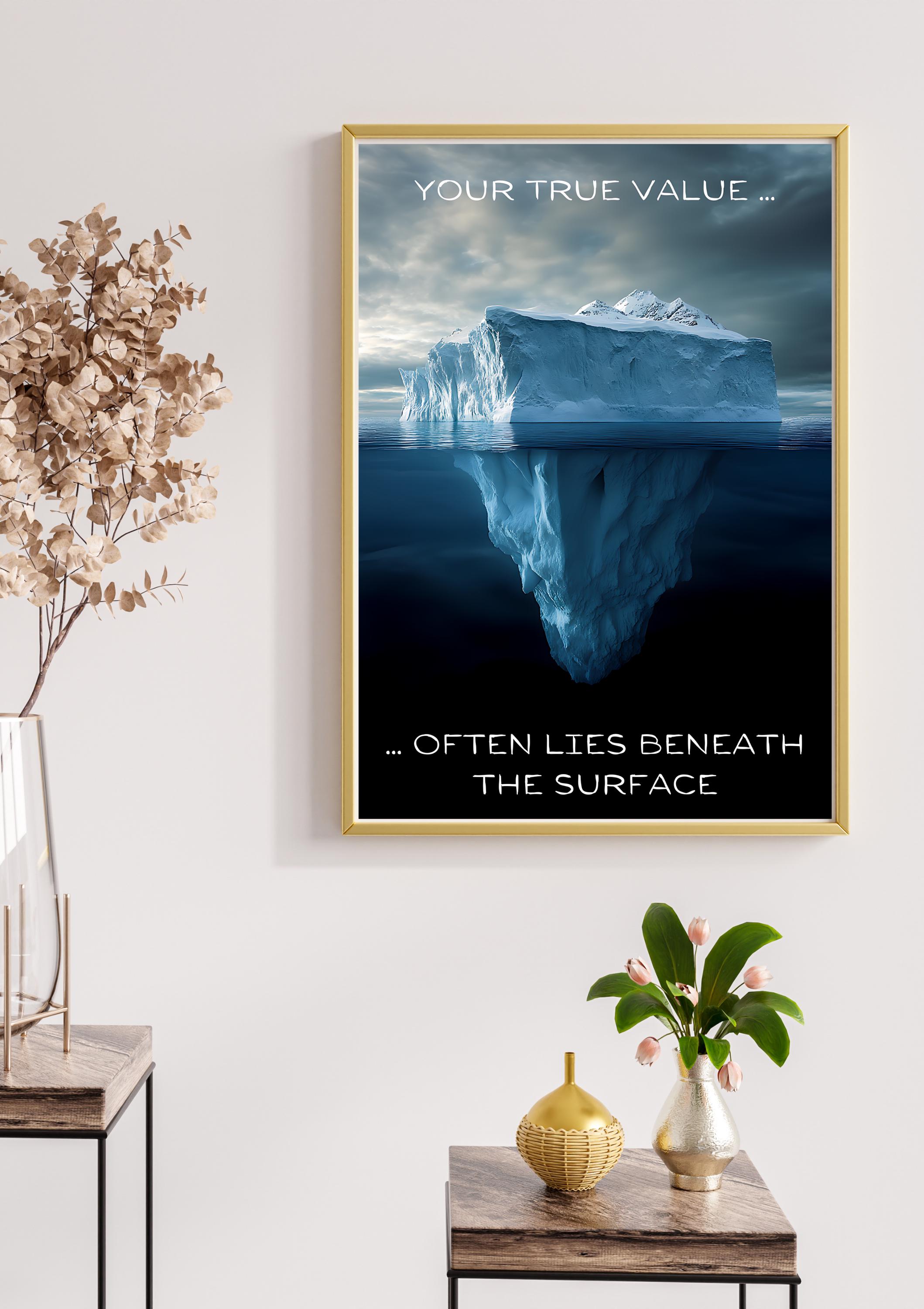 Iceberg Motivational Poster, Mental Health Poster, Self Care, Home and ...