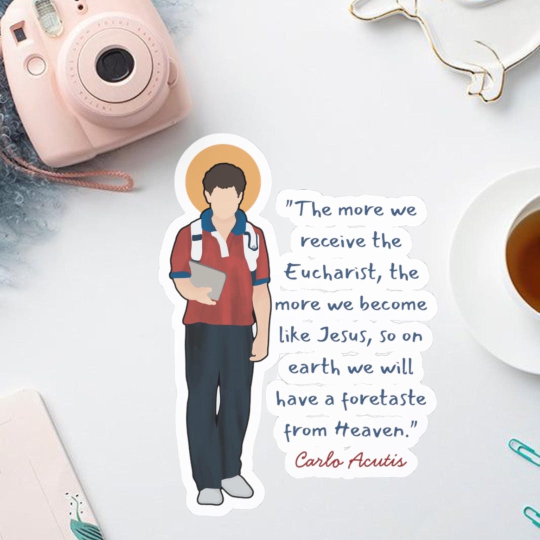 Carlo Acutis Gift, Vinyls Sticker, Saintly, Decal for Laptop, Catholic ...