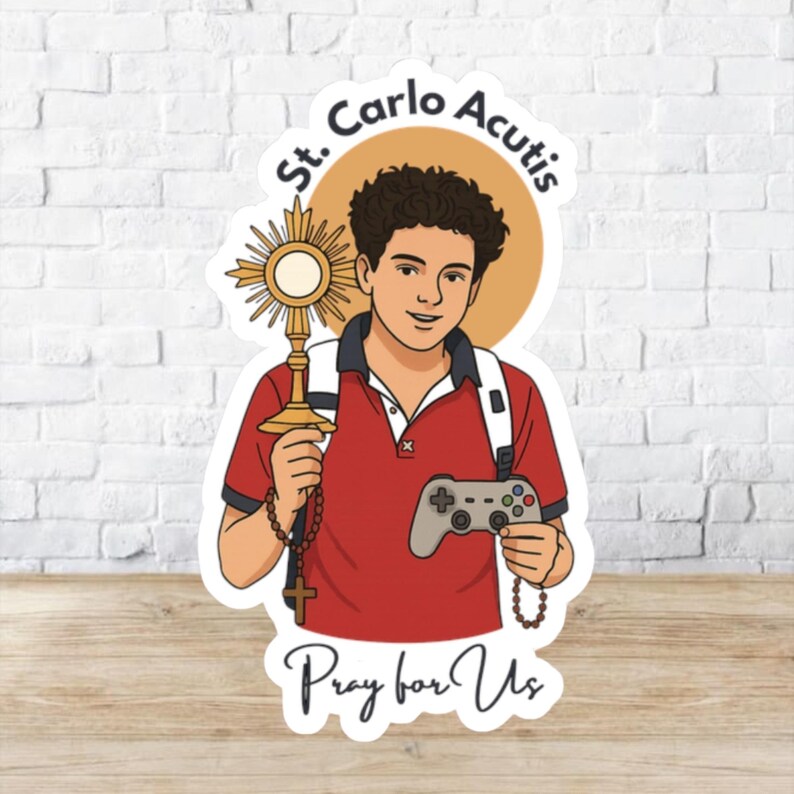 Carlo Acutis Gift, Religious Gift, Pray for Us, Vinyls Sticker, Saintly ...
