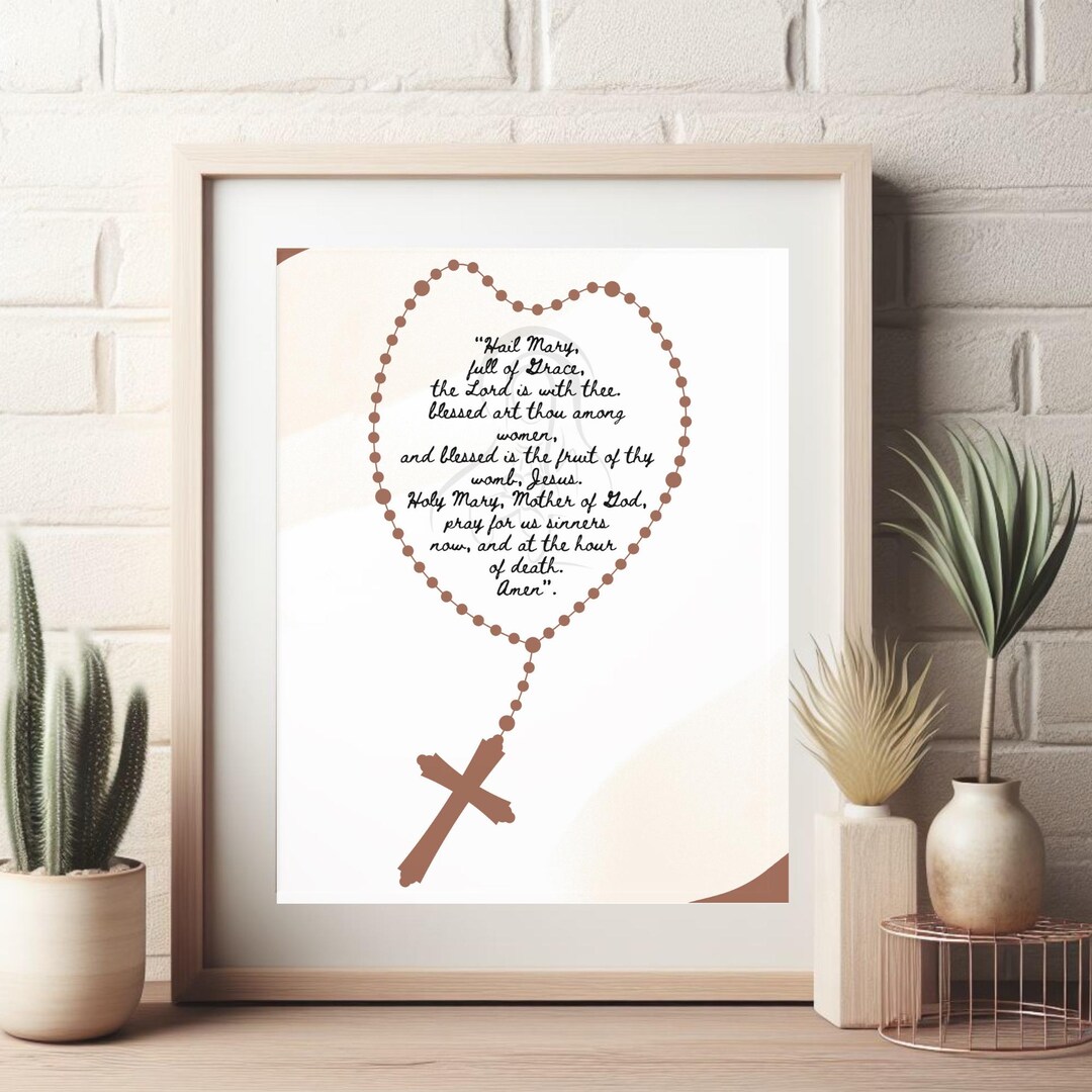 Rosary Printable, Bible Verse Print, the Holy Rosary Printable Art ...