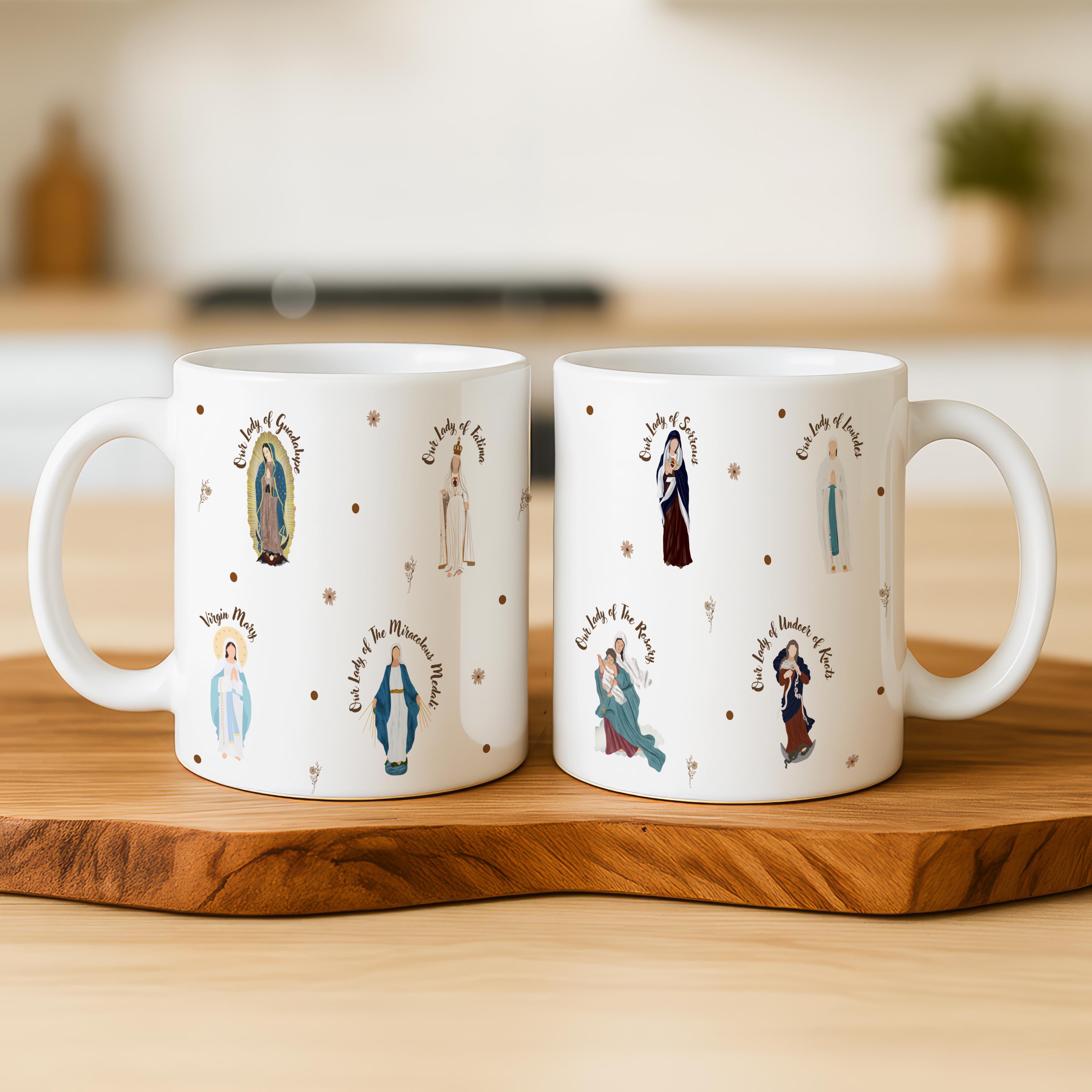 Virgin Mary, Catholic Mug, Coffee Mug Catholic, Religious Mug, Our Lady ...
