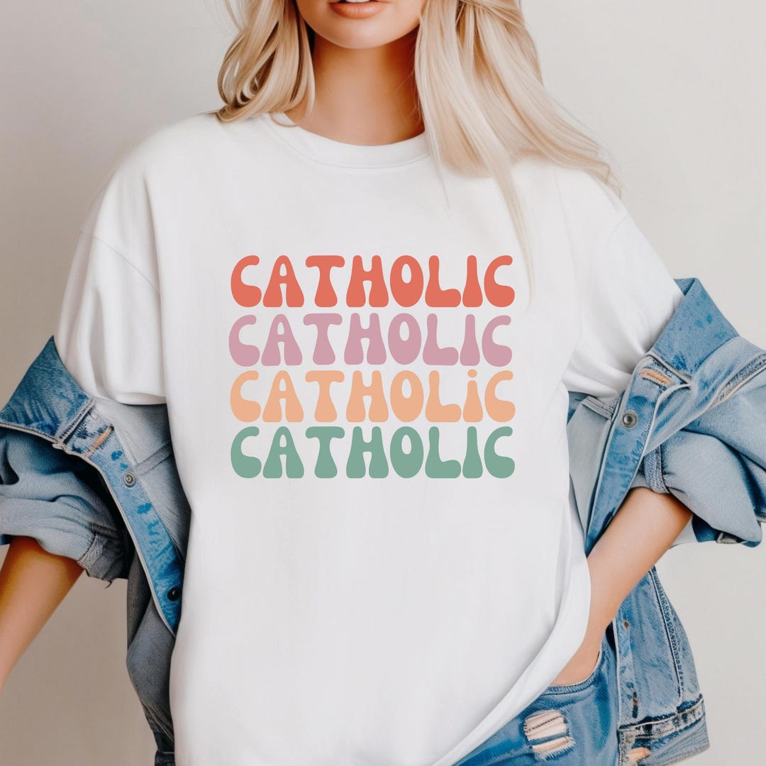 Catholic Tshirt, Religious Gift, Religious Catholic Top, Inspirational ...