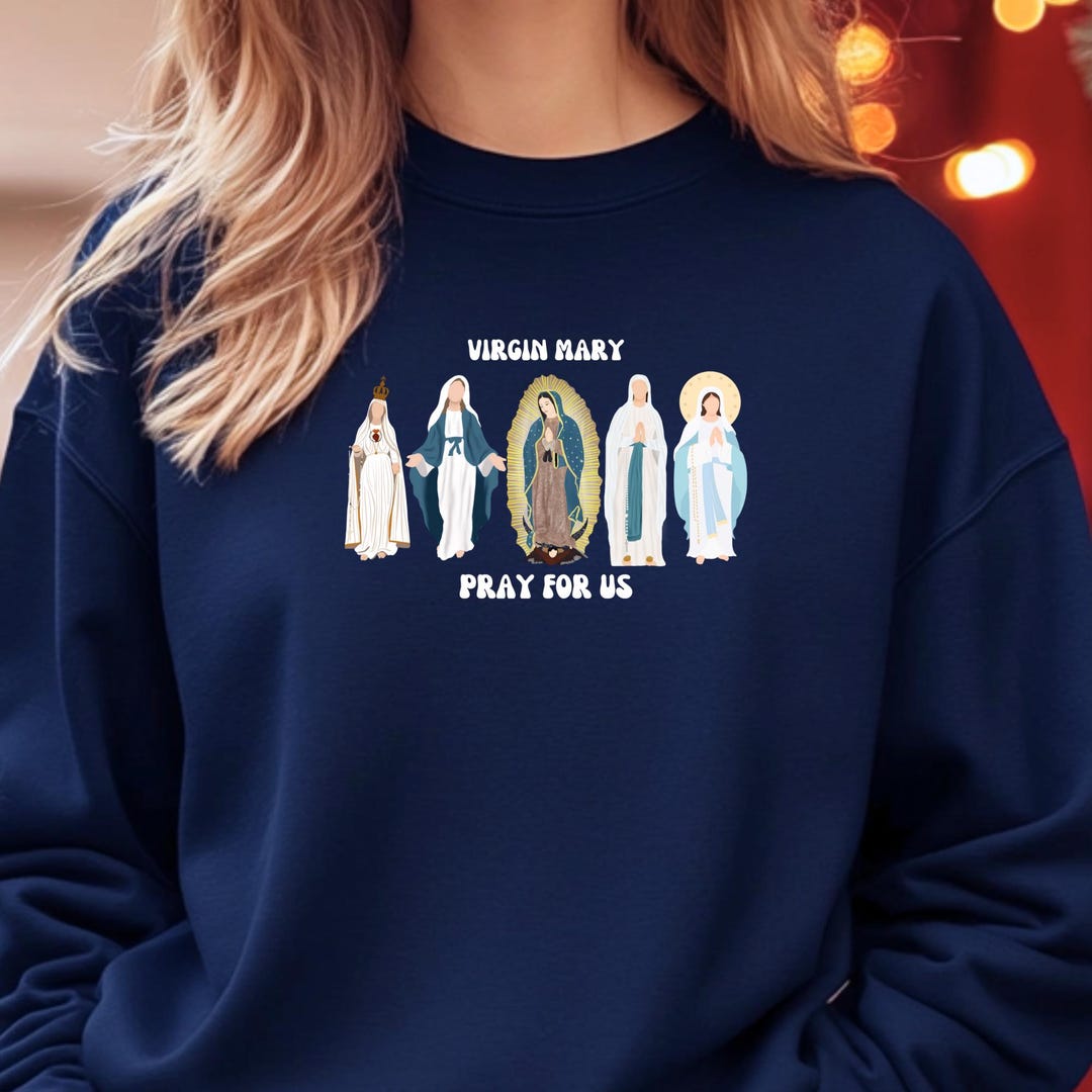 Marian Sweatshirt, Virgin Mary Sweatshirt, Catholic Sweatshirt for ...