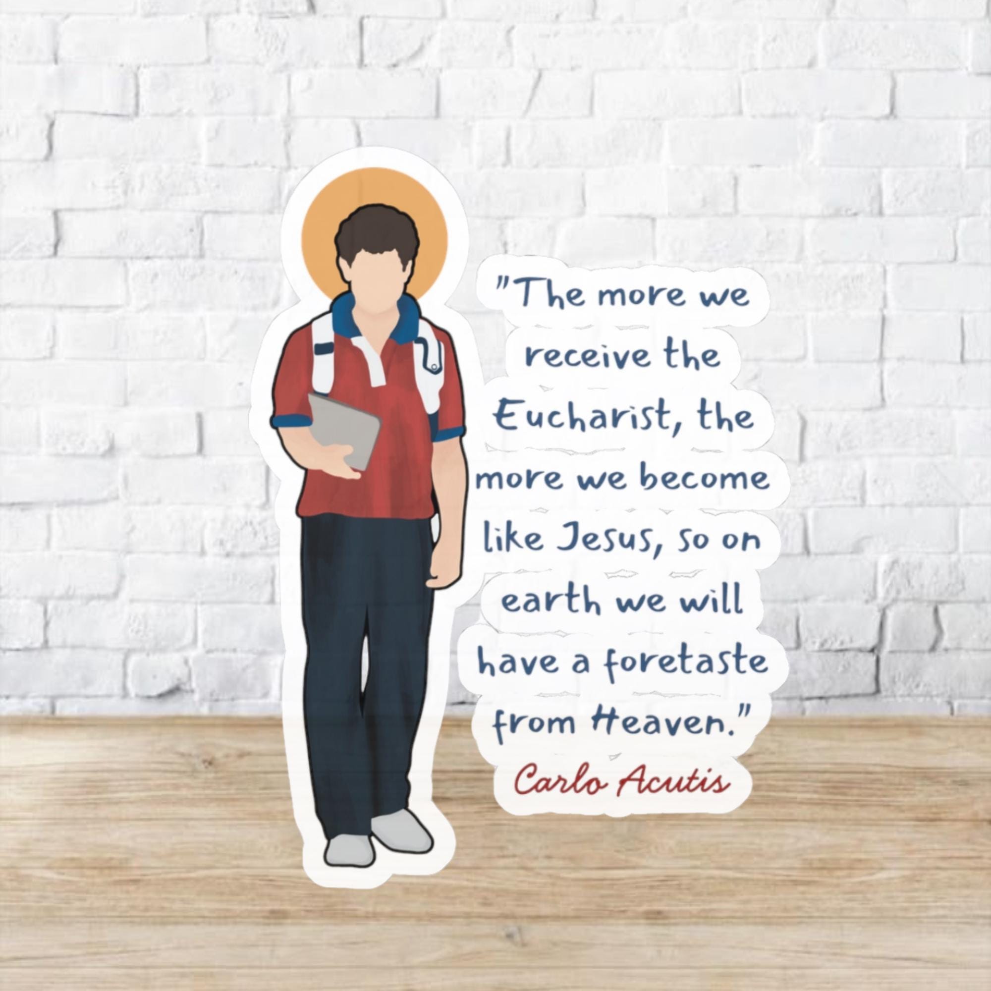 Carlo Acutis Gift, Vinyls Sticker, Saintly, Decal for Laptop, Catholic ...