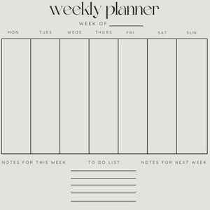 Aesthetic Digital & PDF Printable Weekly Planner! - Etsy