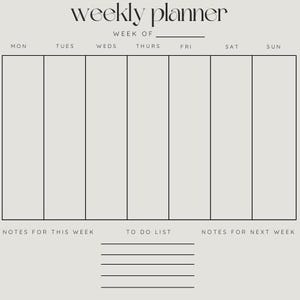 Aesthetic Digital & PDF Printable Weekly Planner! - Etsy