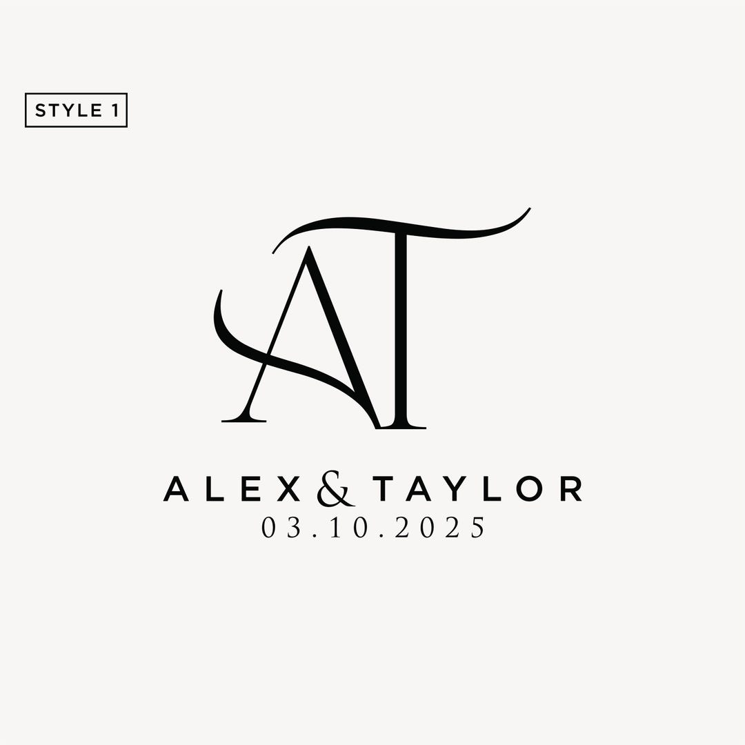 Couple Monogram for Wedding, Wedding Logo Template , Wedding Monogram ...