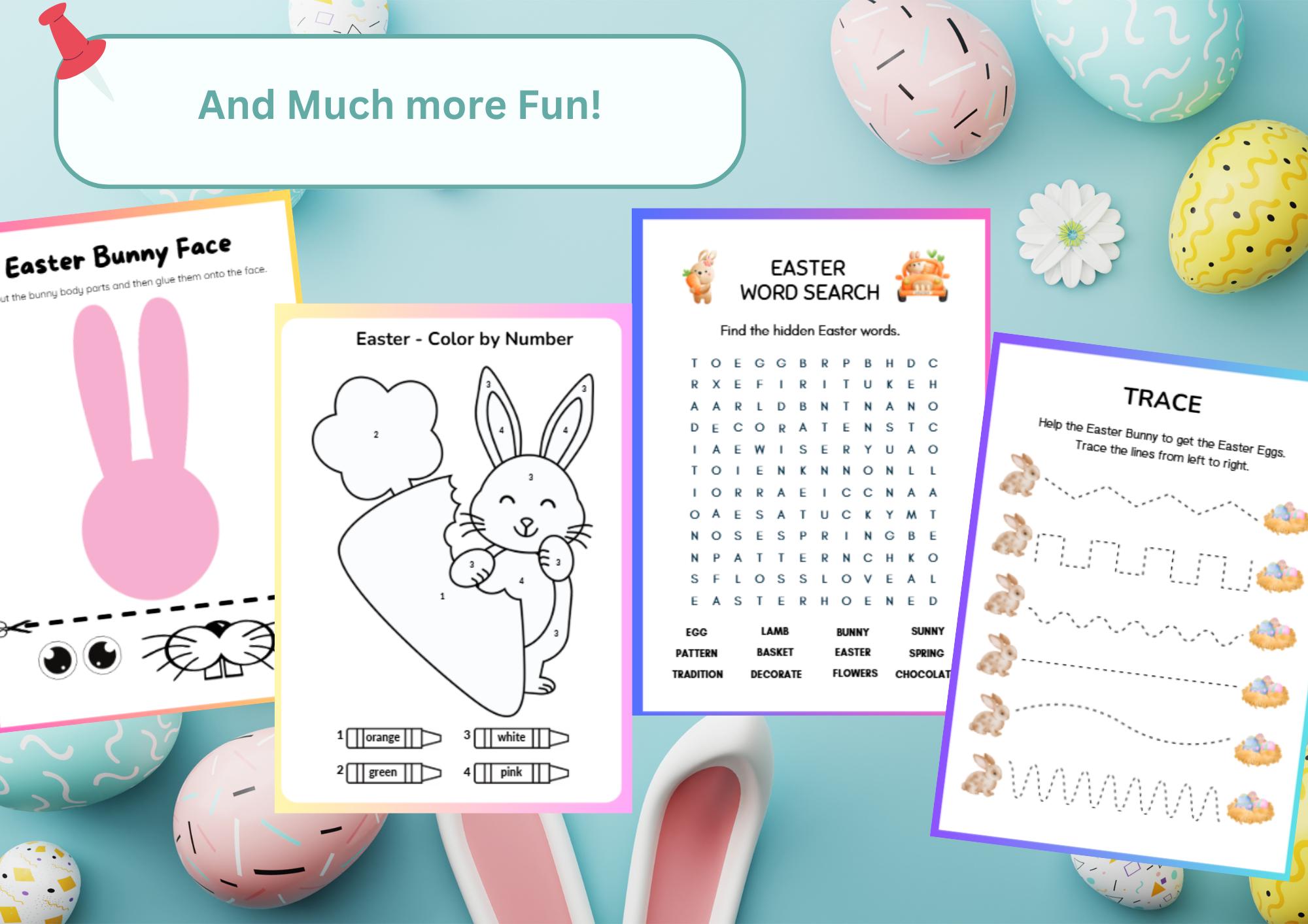 Printable Easter Activity Pack for Kids | 20+ Fun Pages | Coloring ...