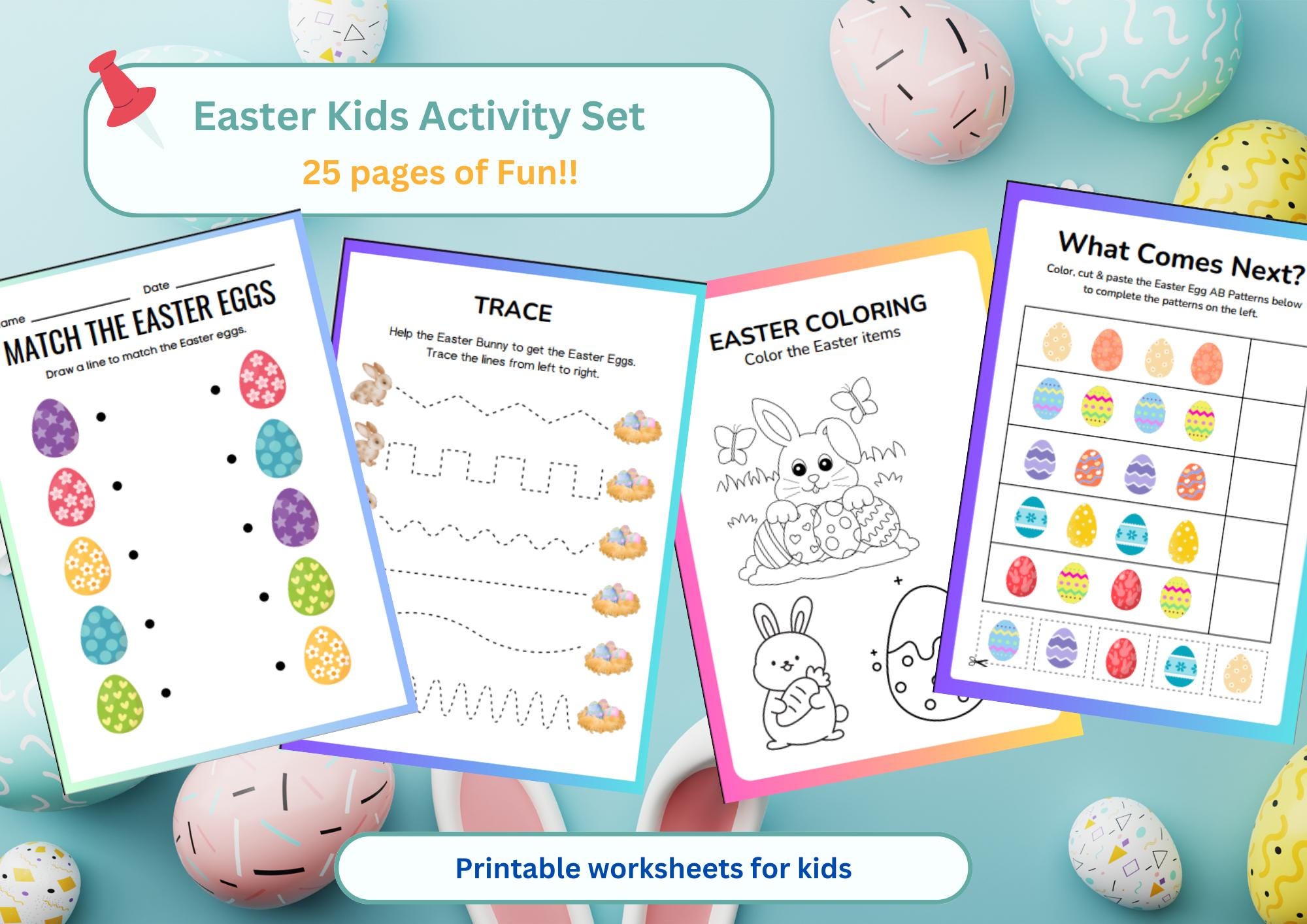 Printable Easter Activity Pack for Kids | 20+ Fun Pages | Coloring ...
