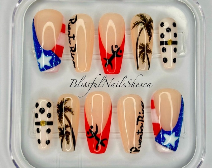 Puerto Rico Press on Nails - Etsy