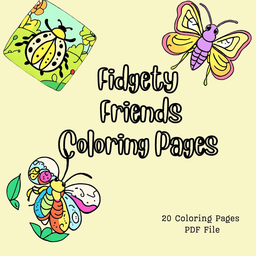 Fidgety Garden Friends Coloring Pages - Etsy