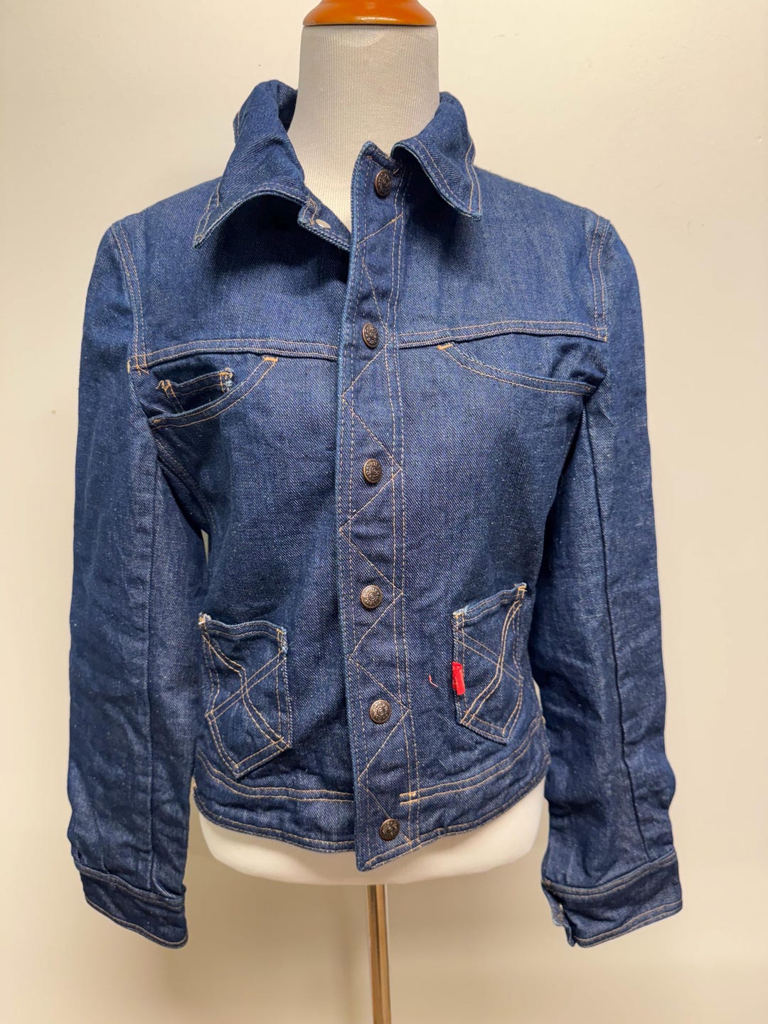 Vintage 70s Robert Lewis Dark Wash Denim Jacket Snap Closure 70s Fitted ...