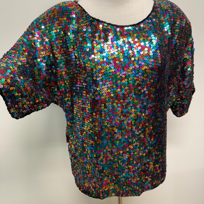 Rainbow Sequin Top - Etsy