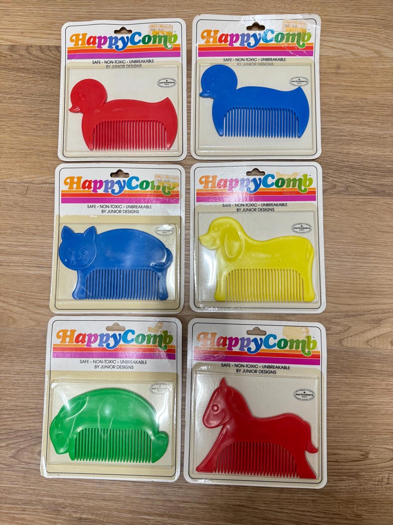 Vintage 70s Early 80s Plastic Animal Kids Comb Cute Animal Accessory ...