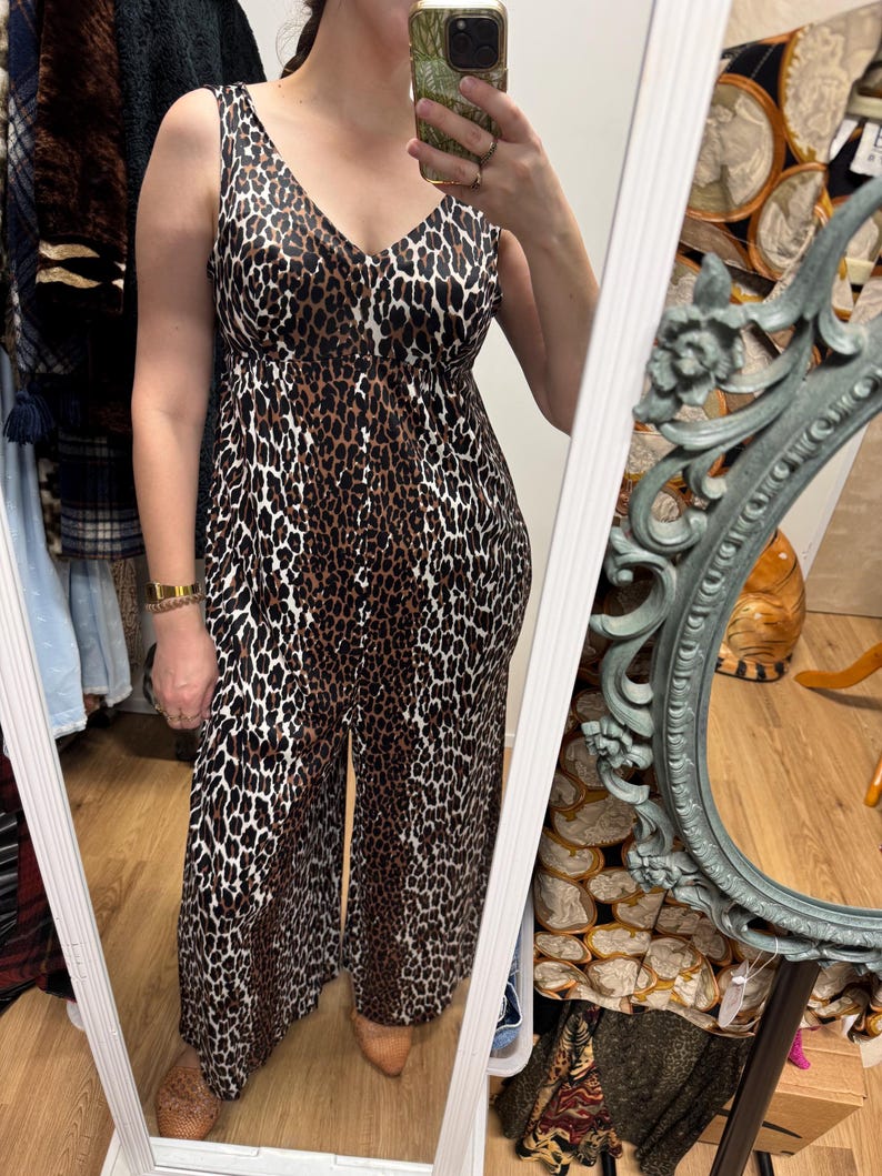 Vintage 60s 70s JC Penny’s Leopard Print Loungewear Jumpsuit Cheetah ...