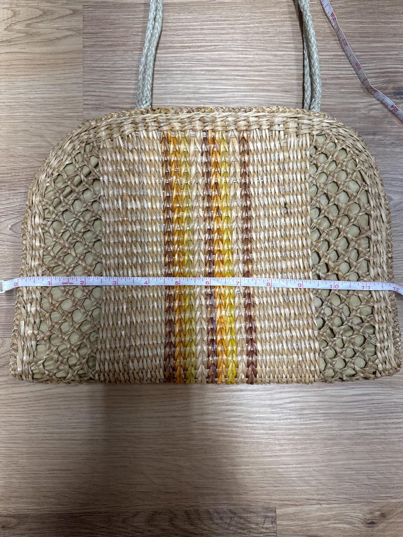 Vintage 70s Early 80s Woven Straw Purse Wicker Purse Colored Straw Bag ...