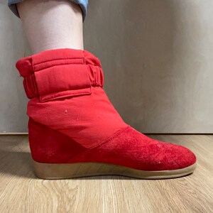 Vintage 80s Puffy Suede Snow Bunny Boots Bright Red Cozy Bootie - Etsy