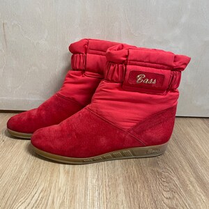 Vintage 80s Puffy Suede Snow Bunny Boots Bright Red Cozy Bootie - Etsy