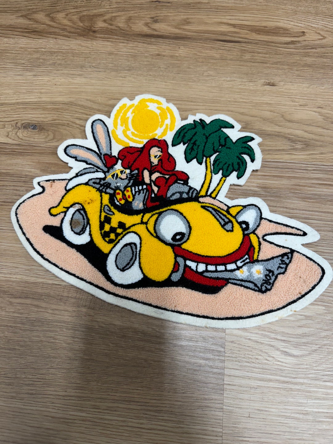 Vintage 80s 90s Cartoon Rabbit and Bombshell Red Head Oversized Patch ...