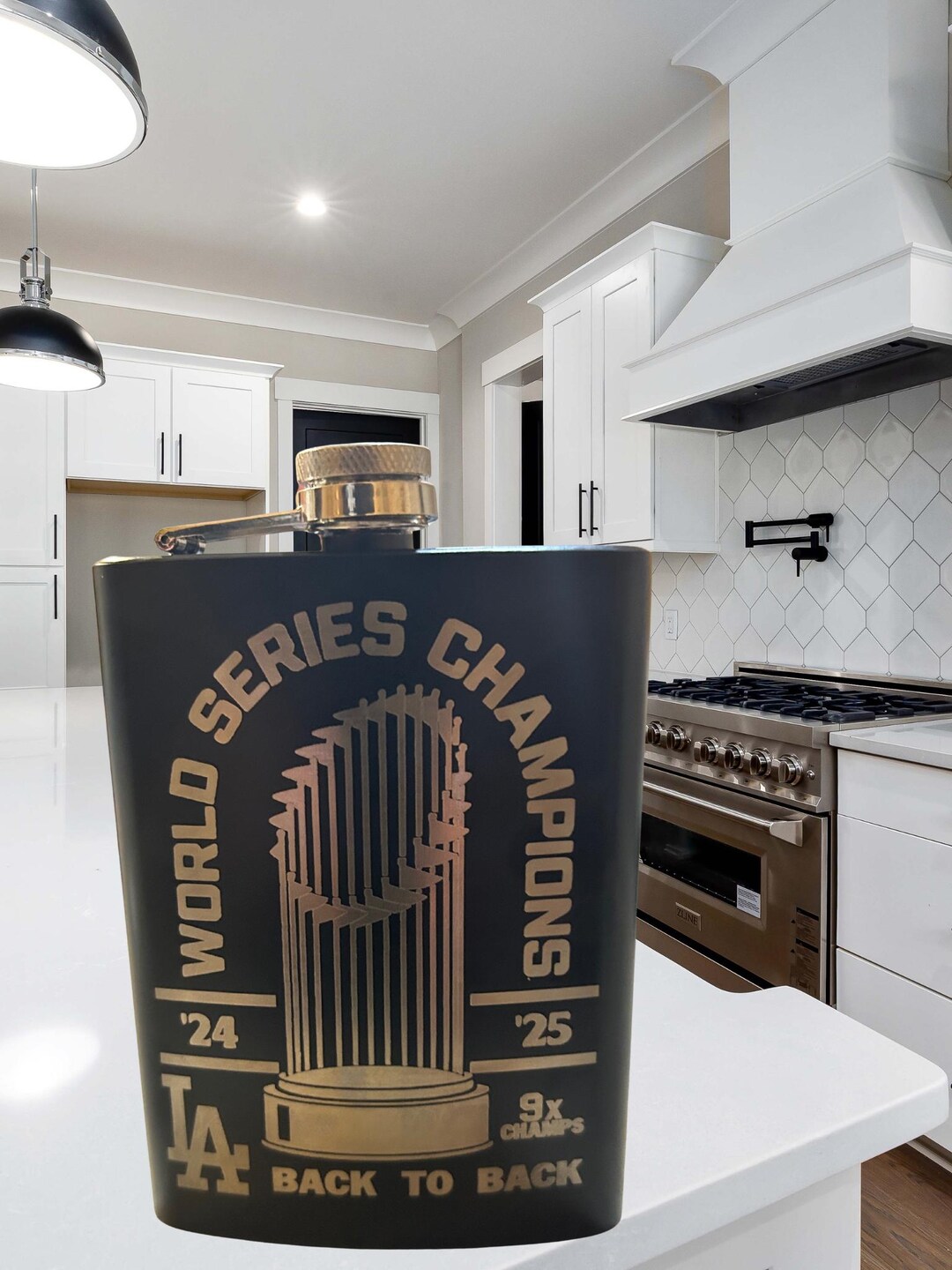 Los Angeles Dodgers, Back-to-back World Series Champions, Engraved 8oz ...
