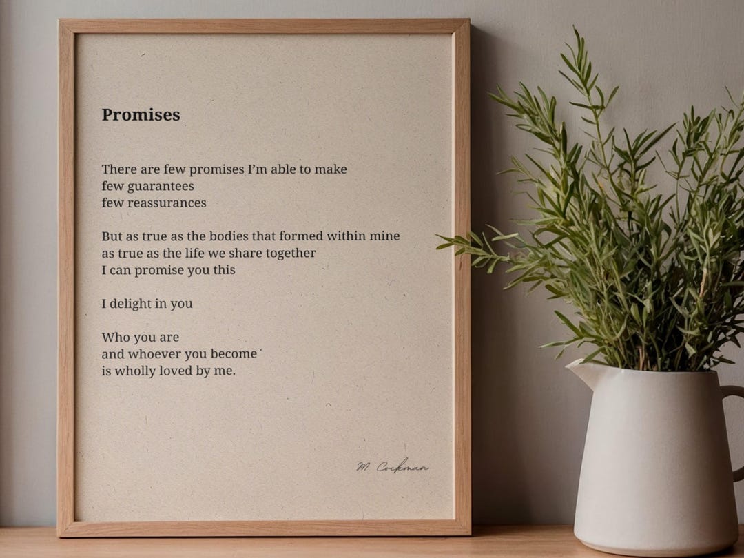 Promises Poem by M. Cockman- Serif - Etsy