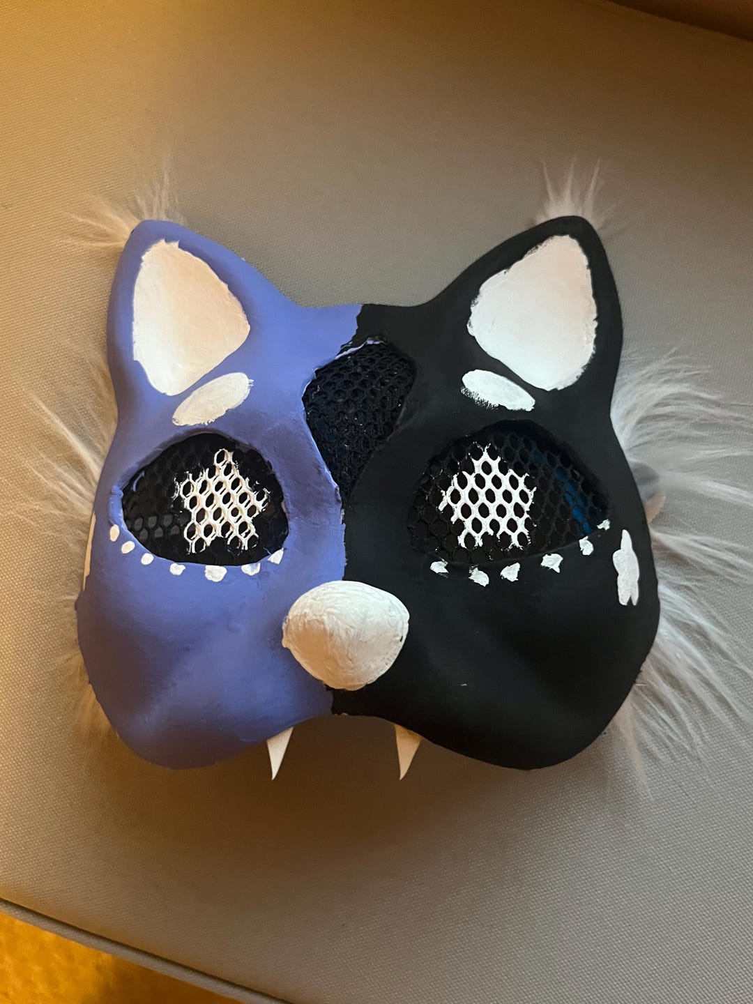 Alien Black and Purple Cat Therian Mask - Etsy