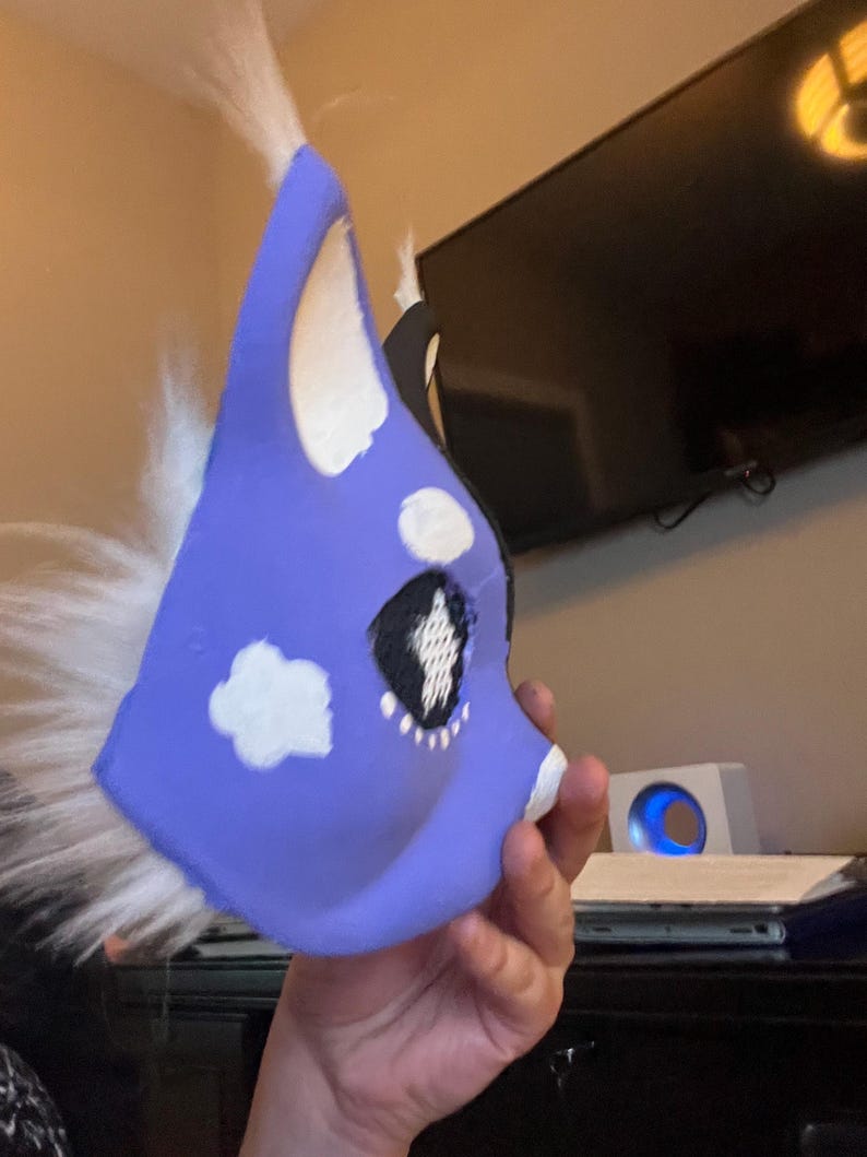 Alien Black and Purple Cat Therian Mask - Etsy