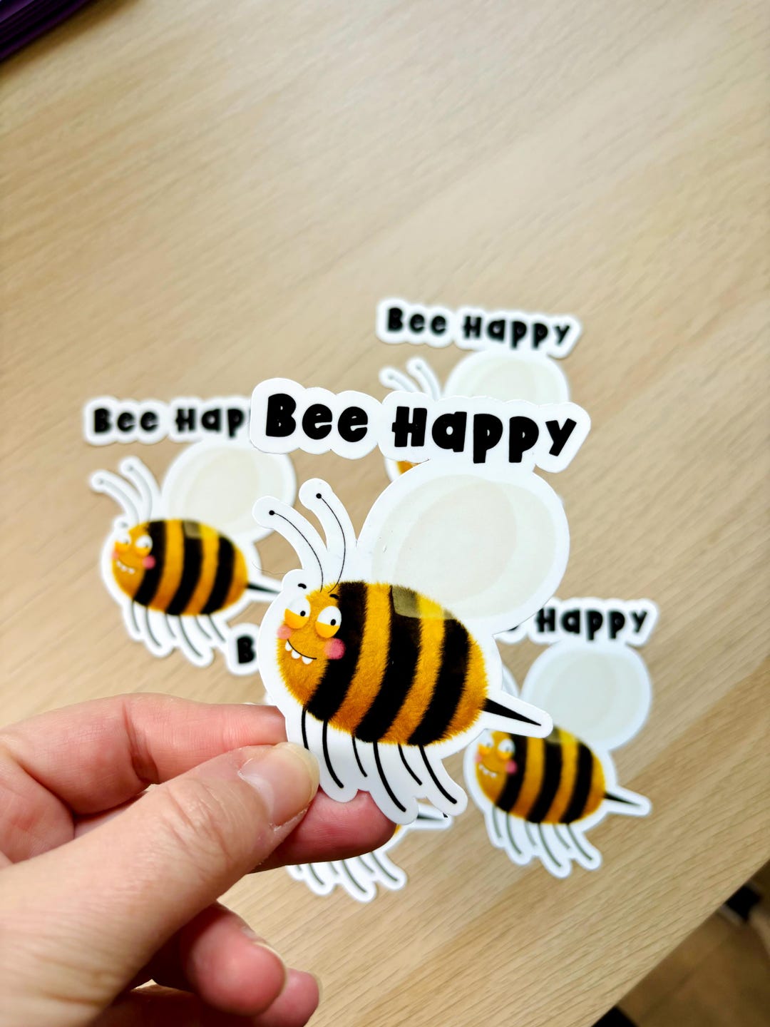 Bee Happy Sticker, Bug Decal, Funny Insect Sticker, Save the Bees - Etsy