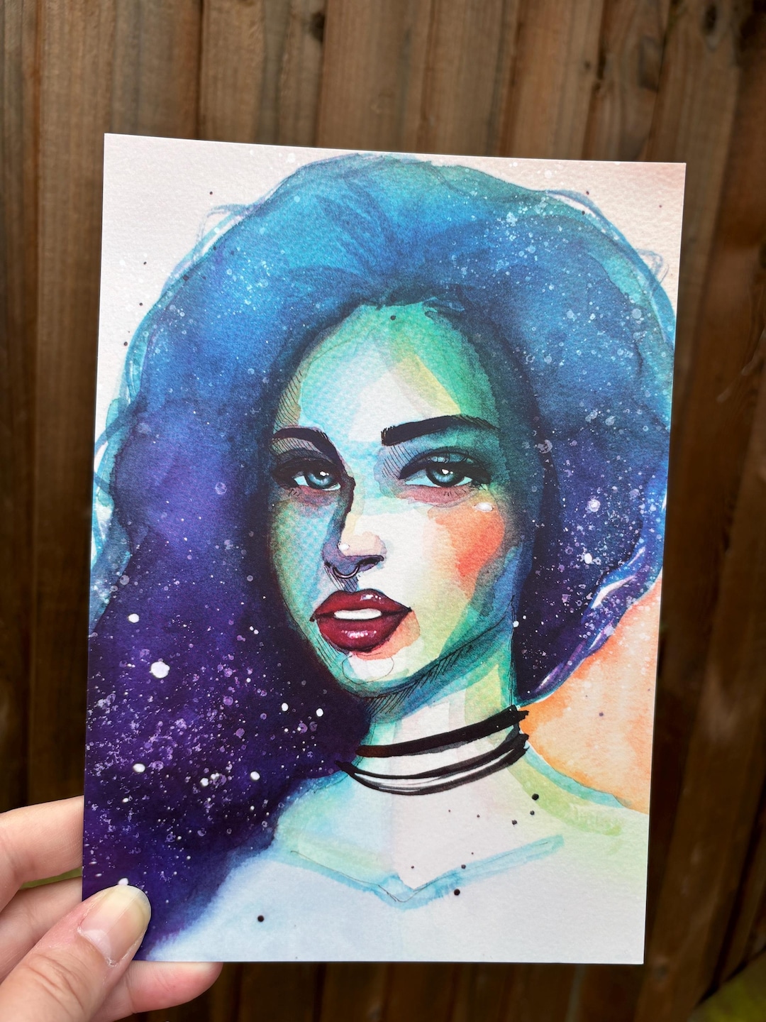 Blue Star Girl Art Print - Etsy