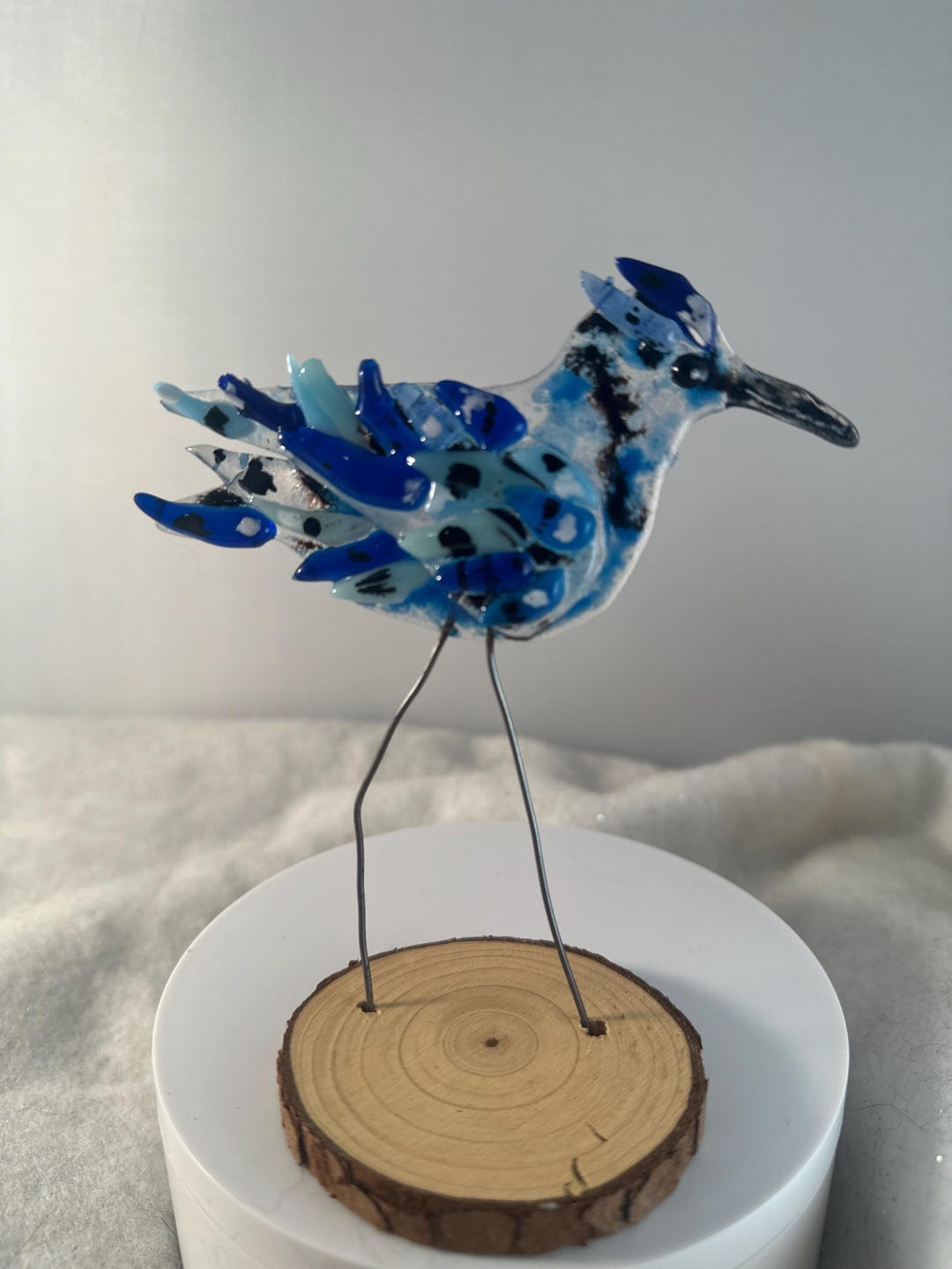 Bluebird, Fused Glass Suncatcher. Hand Cut Glass, Shards of Different ...