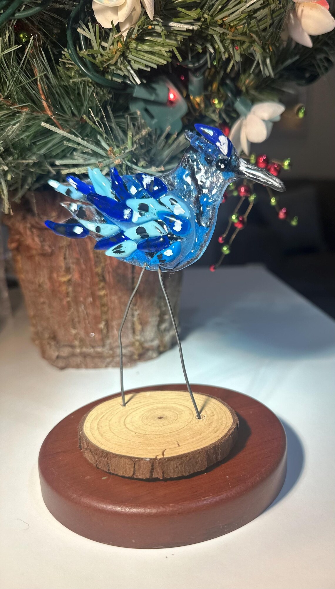 Bluebird, Fused Glass Suncatcher. Hand Cut Glass, Shards of Different ...