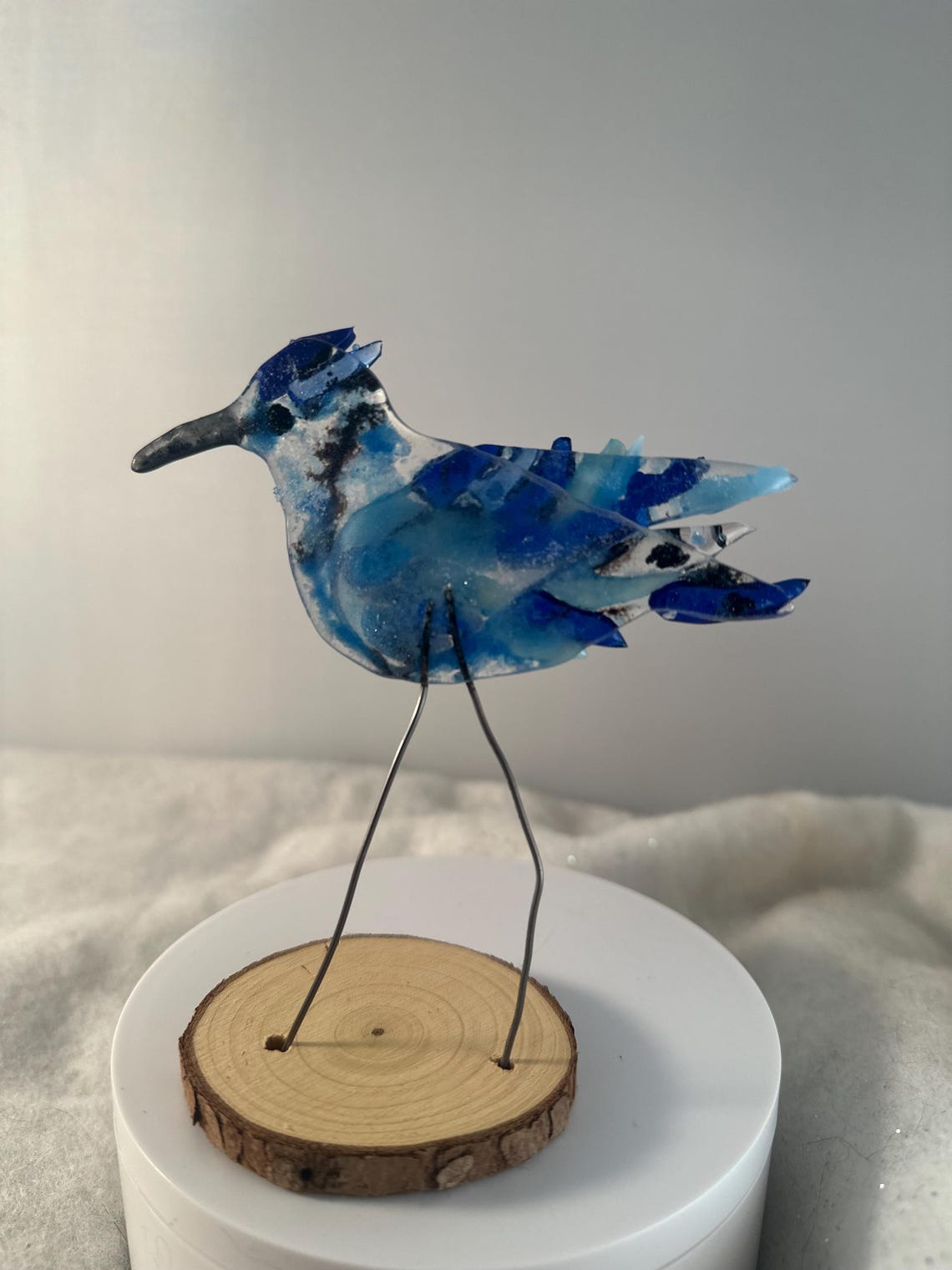 Bluebird, Fused Glass Suncatcher. Hand Cut Glass, Shards of Different ...