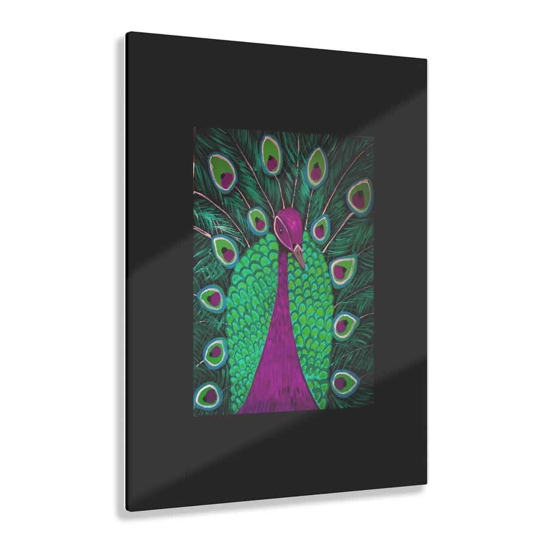 Peacock Art, Unique Peacock Abstract Art, Abstract Home Decor, Vibrant ...