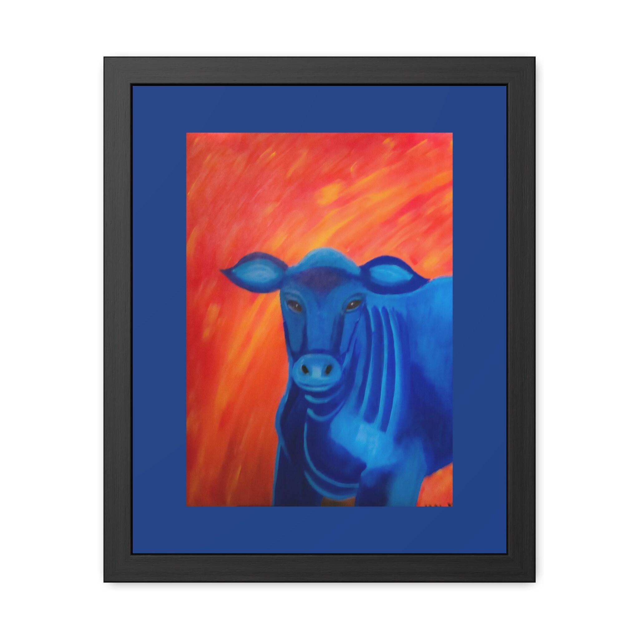 Abstract Blue Cow Portrait Prints, Abstract Blue Cow Prints, Blue Cow ...