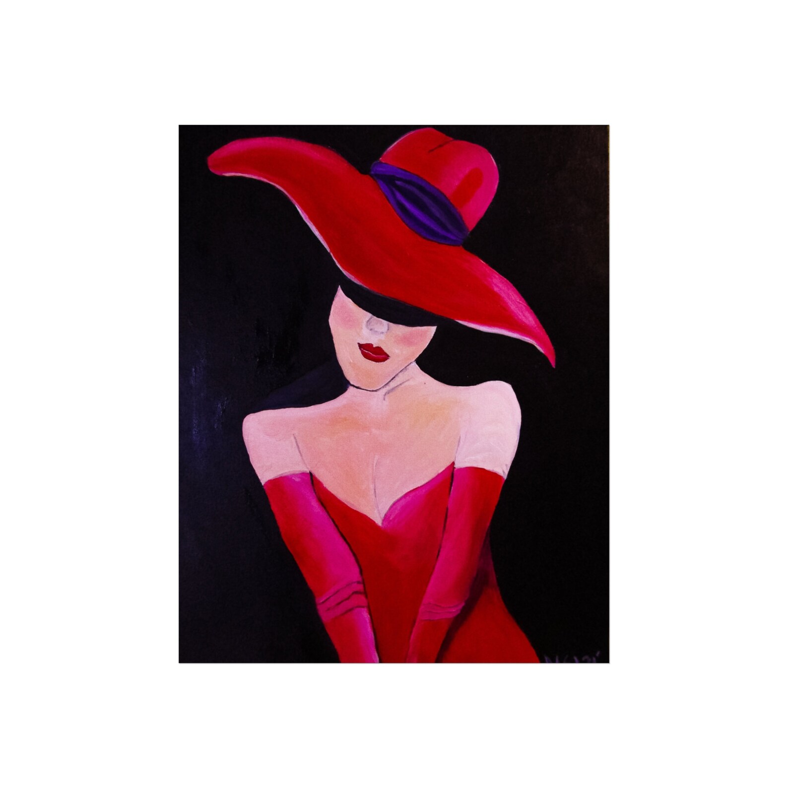 Lady in Red Art Prints, Lady in Red Wall Art, Little Red Dress Art ...