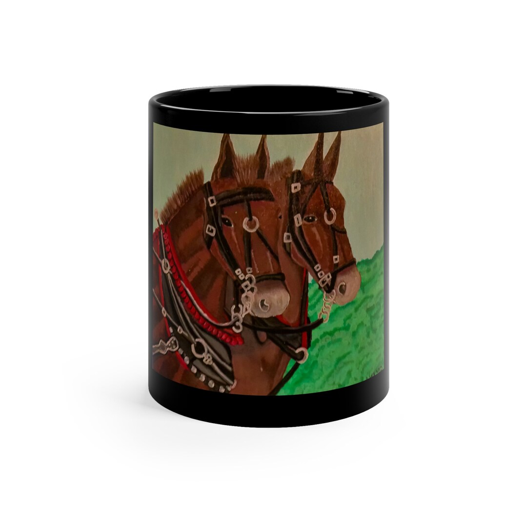Ceramic, Mule Team Mug, Mules Art Mug, Mug With Mules, Country Kitchen ...