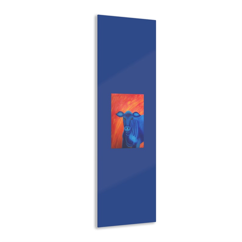Abstract Blue Cow Prints, Abstract Blue Cow Portrait Prints, Original ...