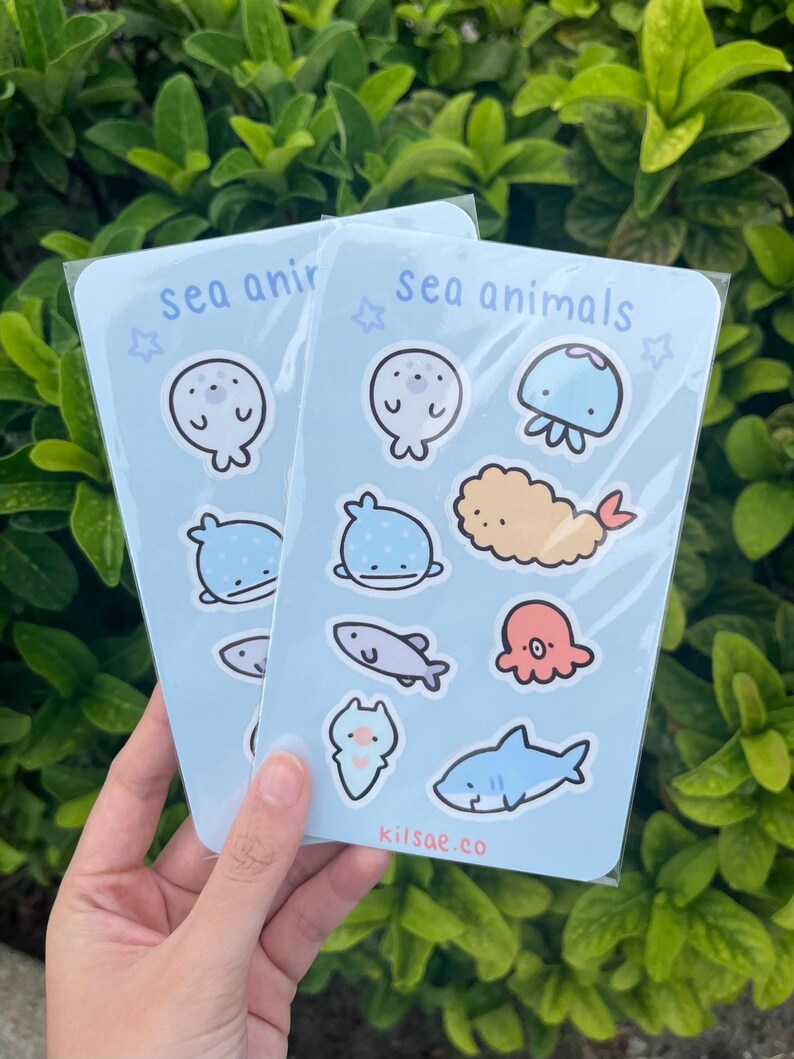 Sea Animals Sticker Sheet - Etsy