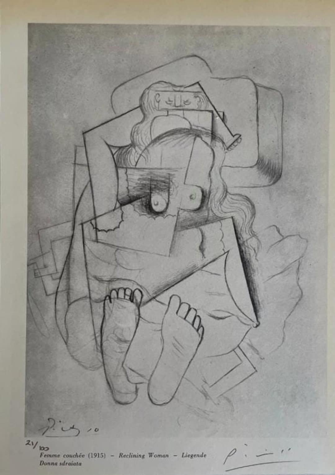 Pablo Picasso - Reclining Woman 21/100 - Hand Signed Original Print ...