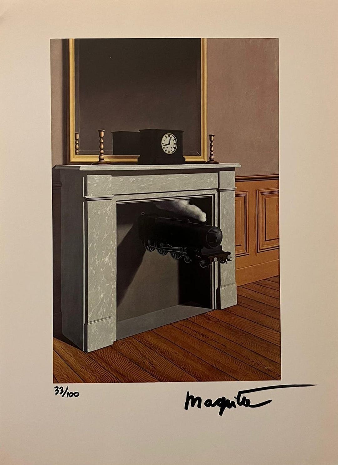 Rene Magritte - Time Transfixed 33/100 - Hand Signed Original Print ...