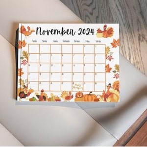 3 EDITABLE, Digital, Printable November 2024 Calendars thanksgiving - Etsy