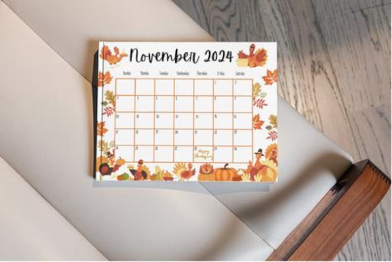 3 EDITABLE, Digital, Printable November 2024 Calendars thanksgiving - Etsy